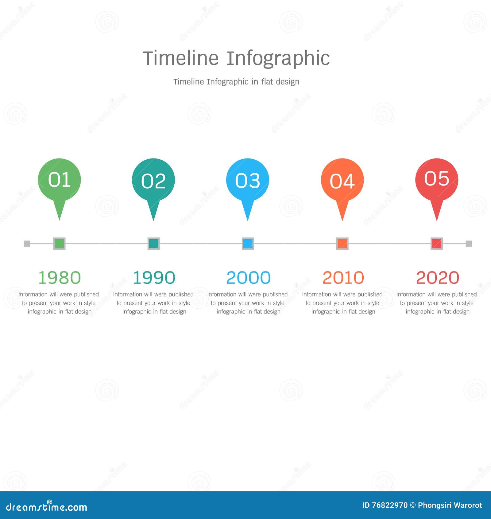 Zeitachse Infographic Im Flachen Design Vektor Abbildung - Illustration ...