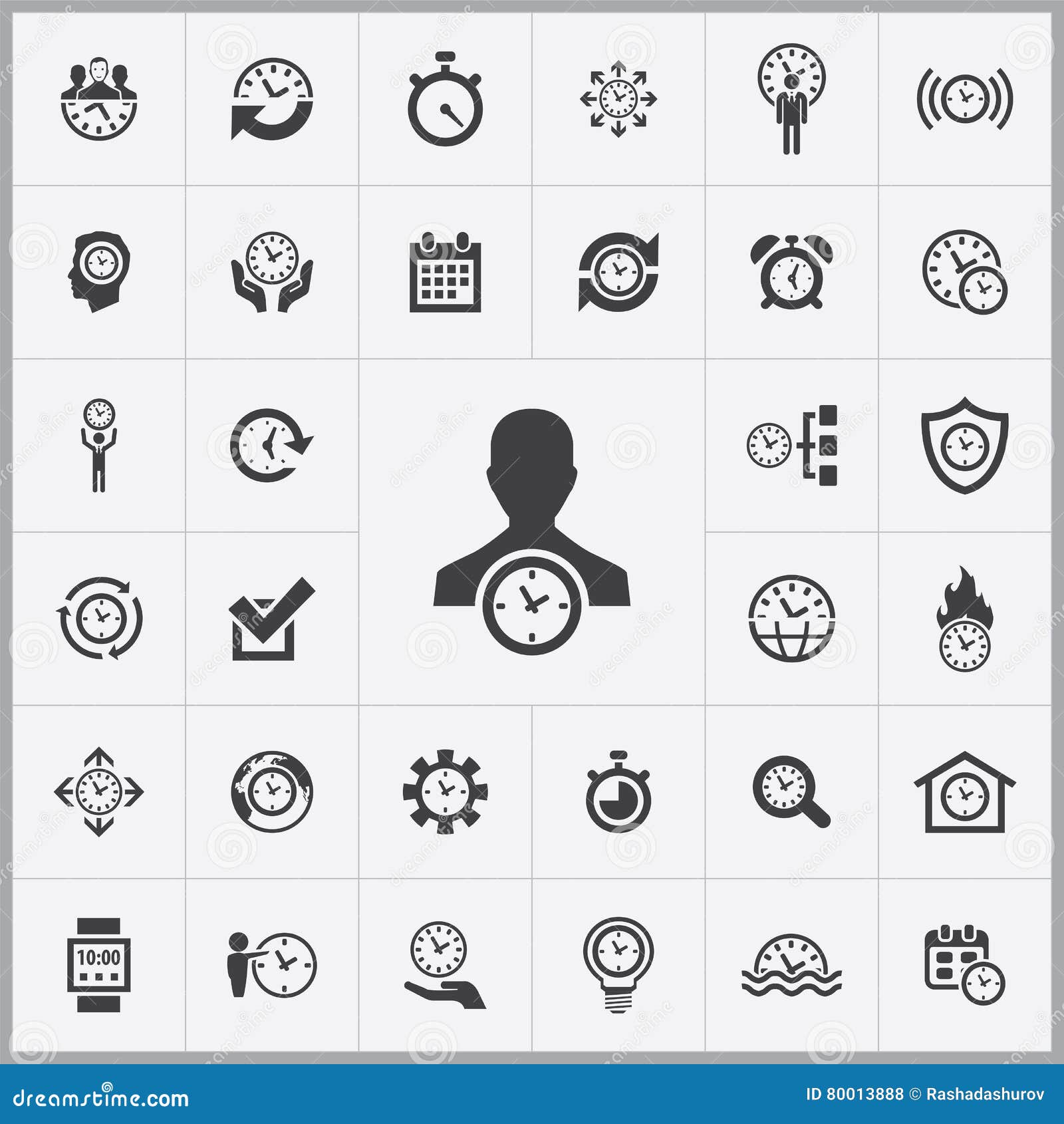 Zeitmanagement-Ikonen-Universalsatz Vektor Abbildung - Illustration von ...