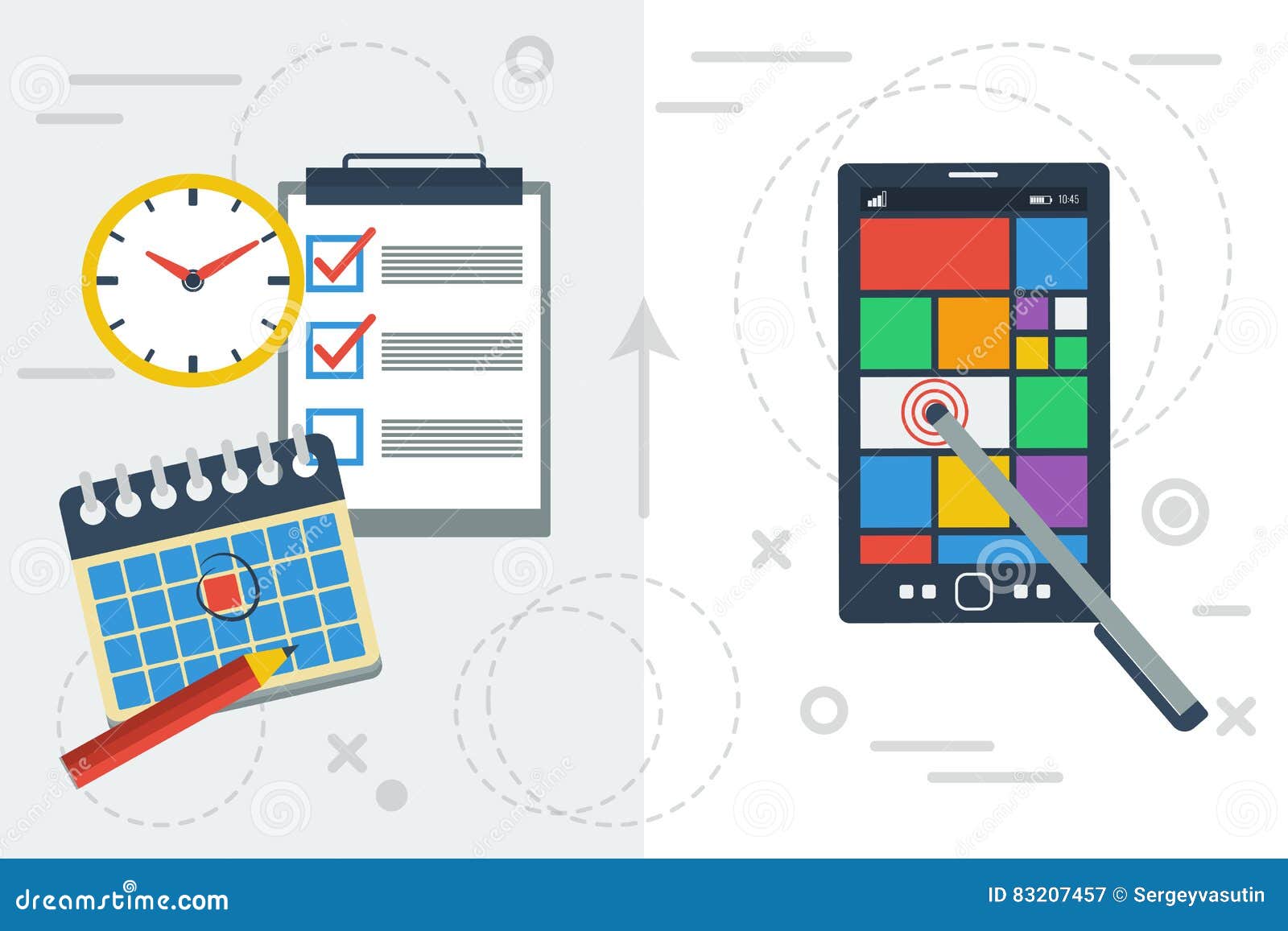 Zeitplanung Mit APP Und Papier Stock Abbildung - Illustration von ...