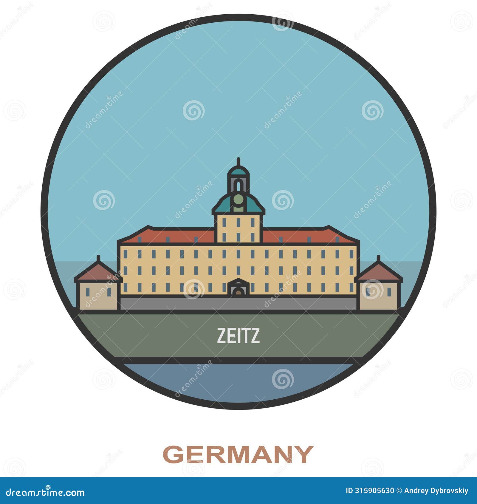 Zeitz. Cities and Towns in Germany Stock Vector - Illustration of ...
