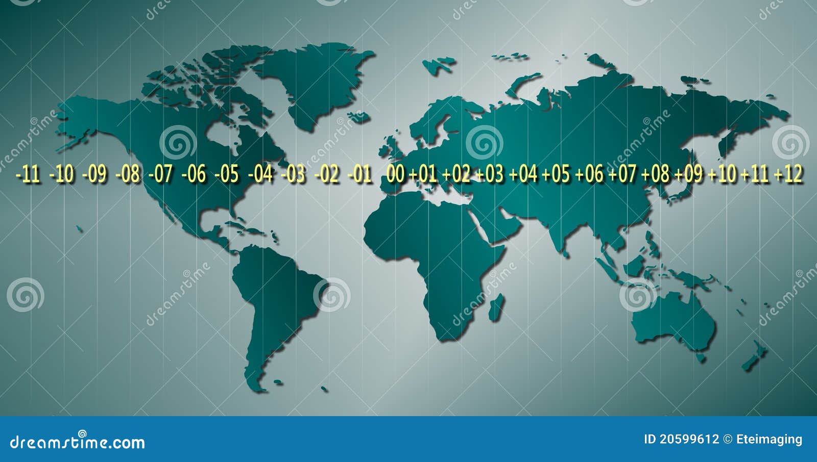 Zeitzonen stock abbildung. Illustration von zeit, blau - 20599612