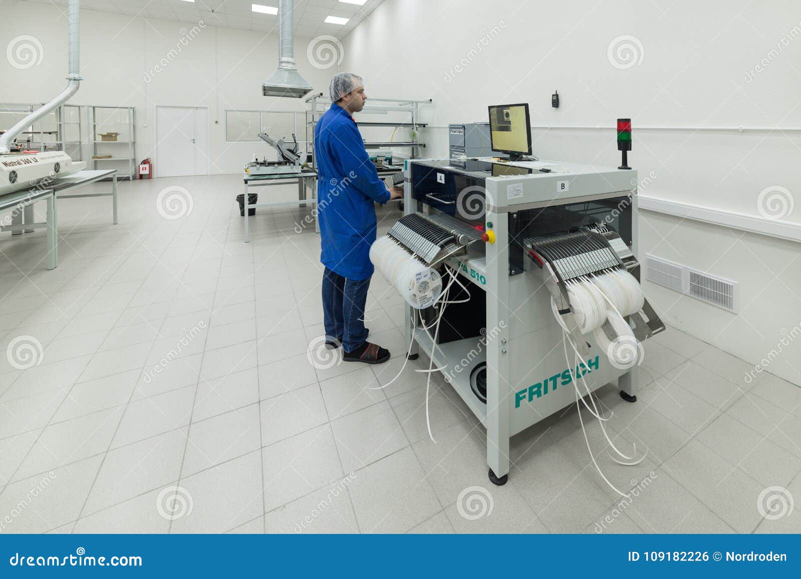 The Engineer Works for the Surface Mount Technology Machine Editorial ...