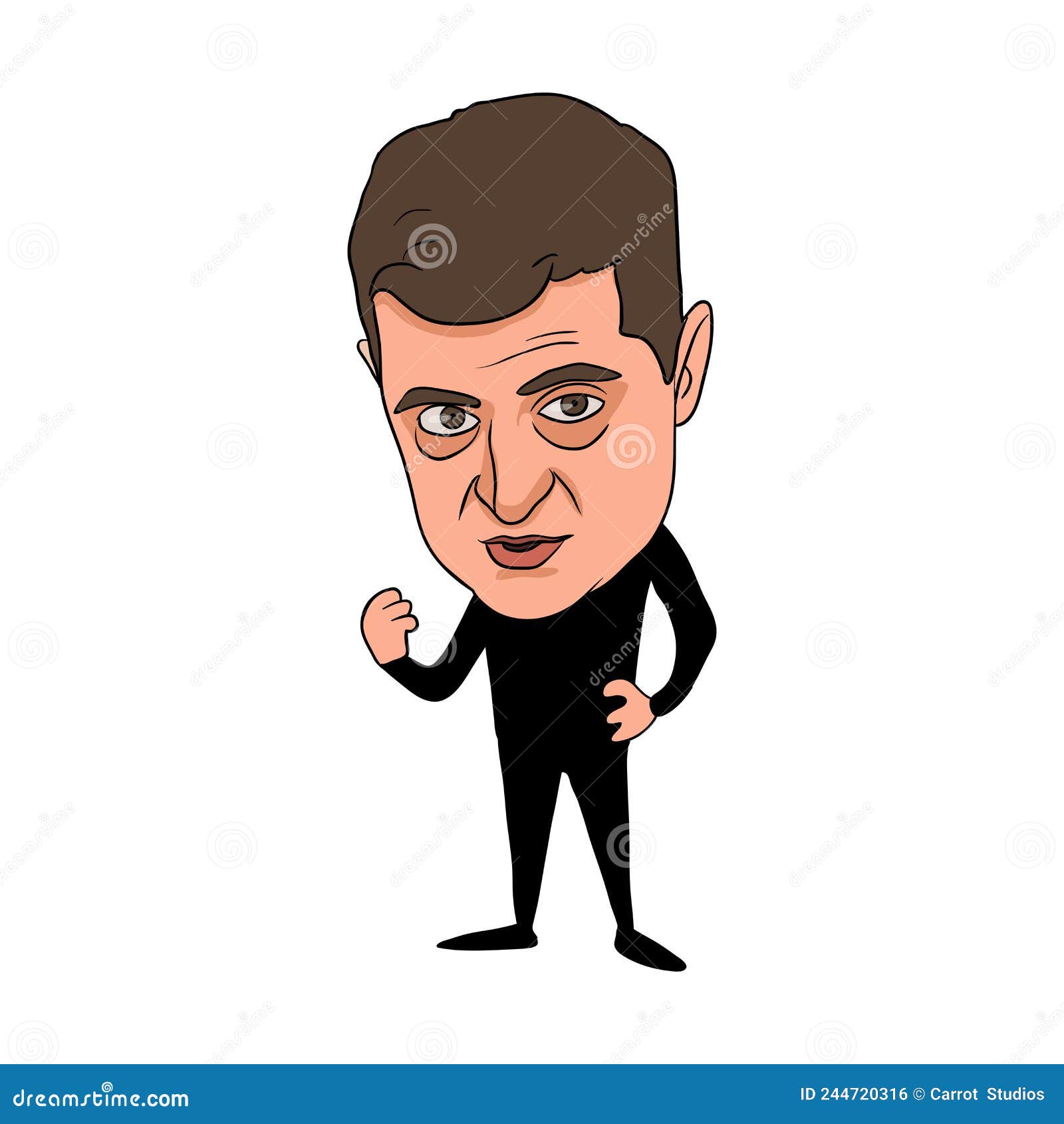 Zelensky Caricature Illustration Cartoon Vector | CartoonDealer.com ...