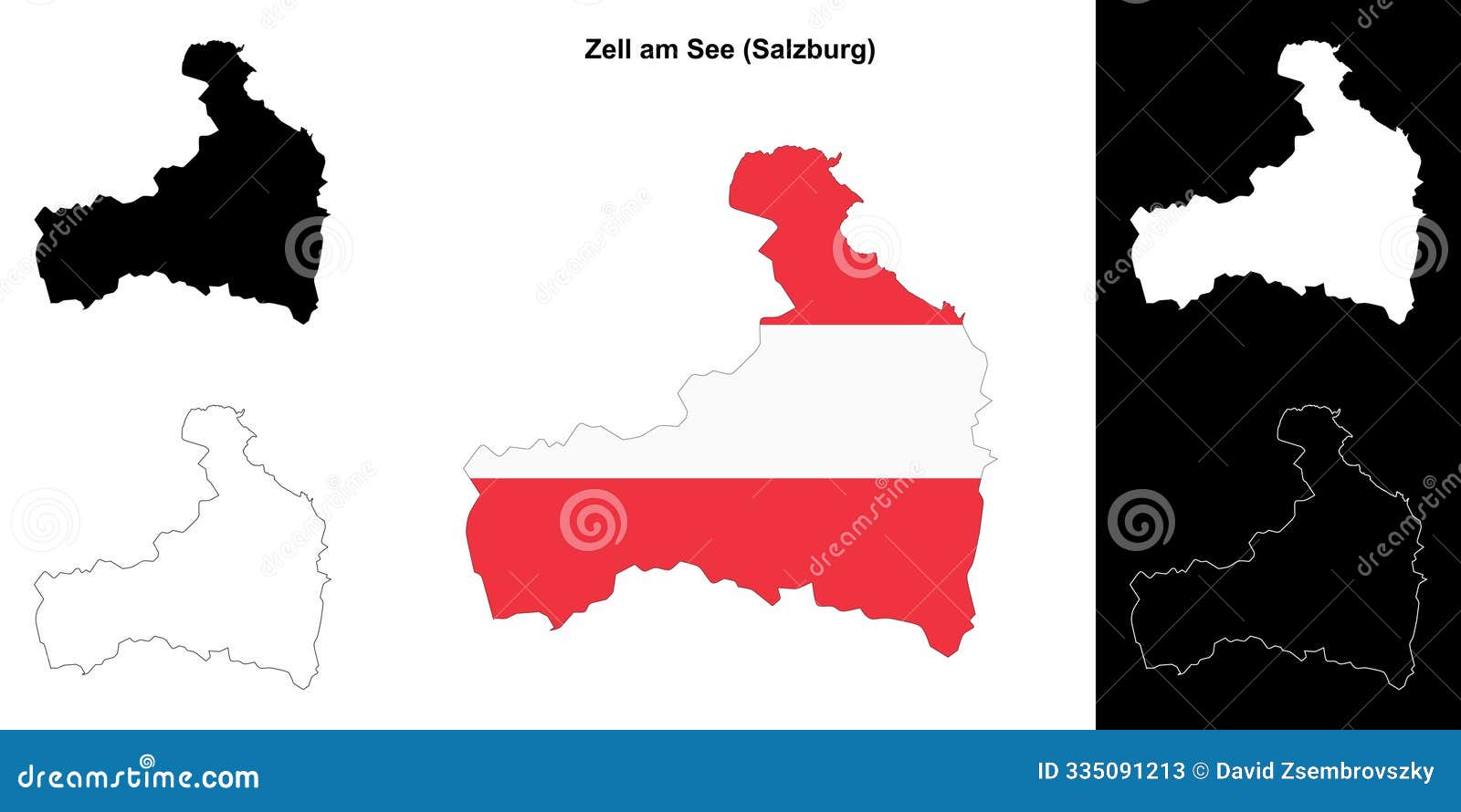 Zell Am See Outline Map Cartoon Vector | CartoonDealer.com #335091213