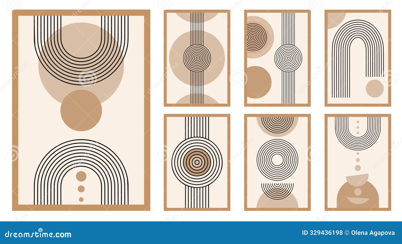 Zen Arch Poster Set, Simple Line Arch and Shapes. Geometric Japanese ...