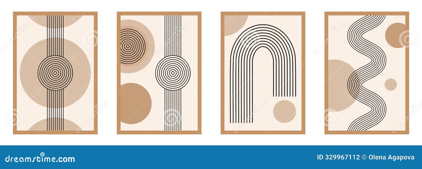 Zen Arch Poster Set, Simple Line Arch and Shapes. Geometric Japanese ...