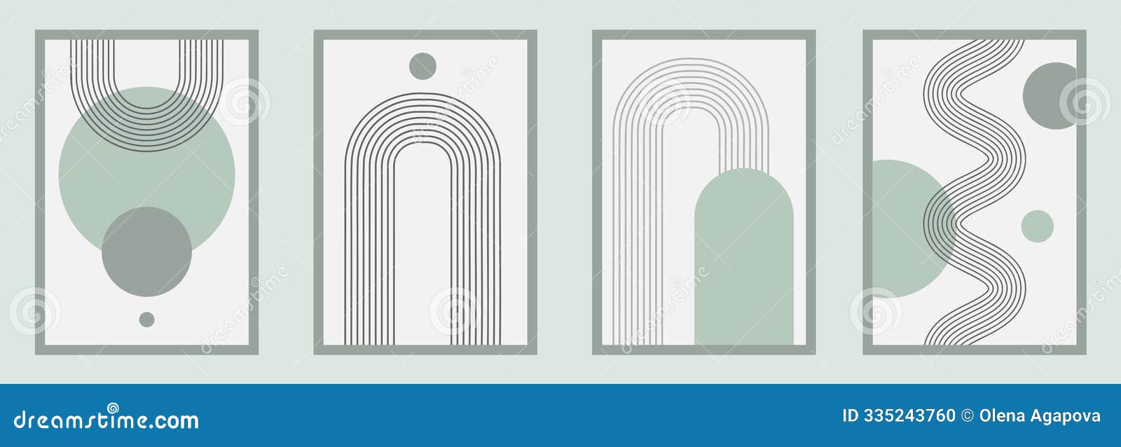 Zen Arch Poster Set, Simple Line Arch and Shapes. Geometric Japanese ...