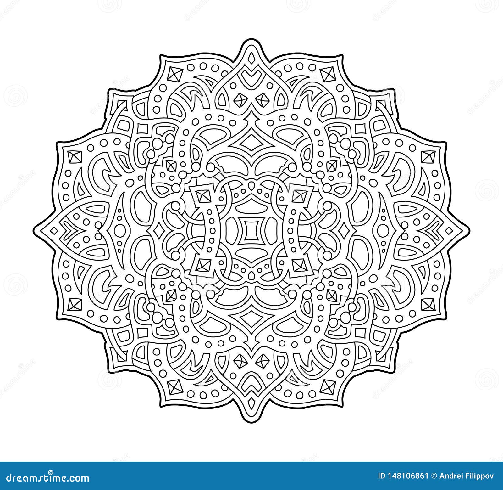 Zen Art with Beautiful Abstract Linear Pattern Stock Vector ...