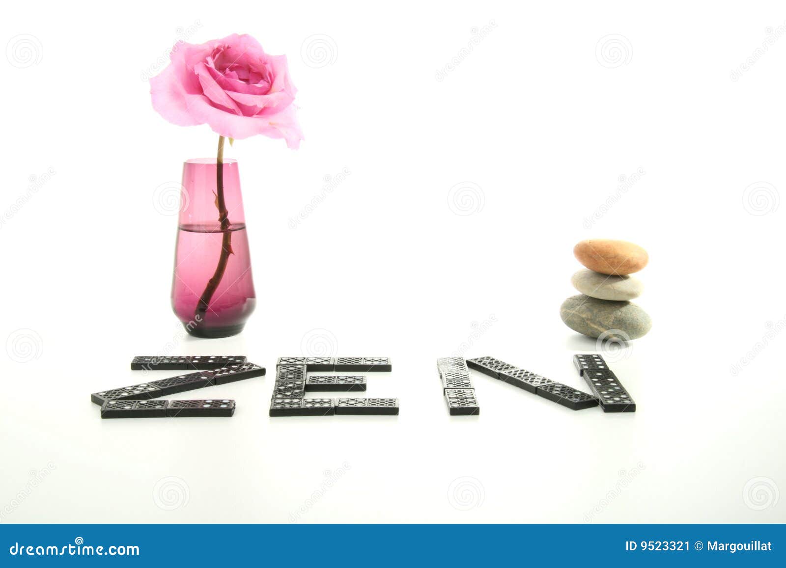 Zen Atmosphere, Vase and Rose Stock Image - Image of decoration, leaf ...