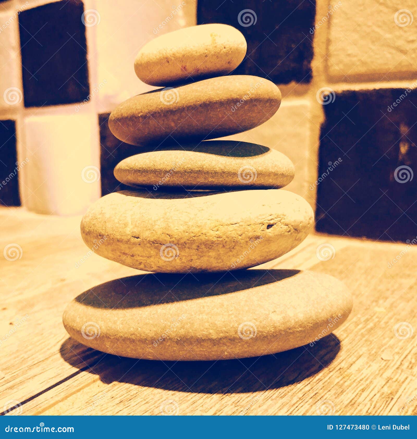 Zen Balanced Stones stock photo. Image of tile, black - 127473480