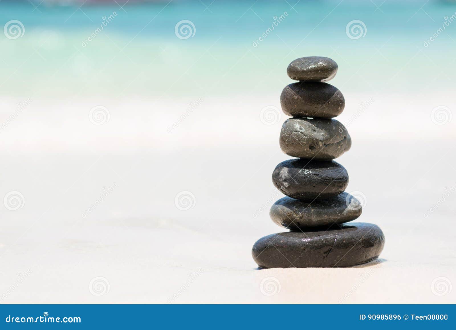 Zen Balancing Pebbles on Beach Stock Photo - Image of abstract, balance ...