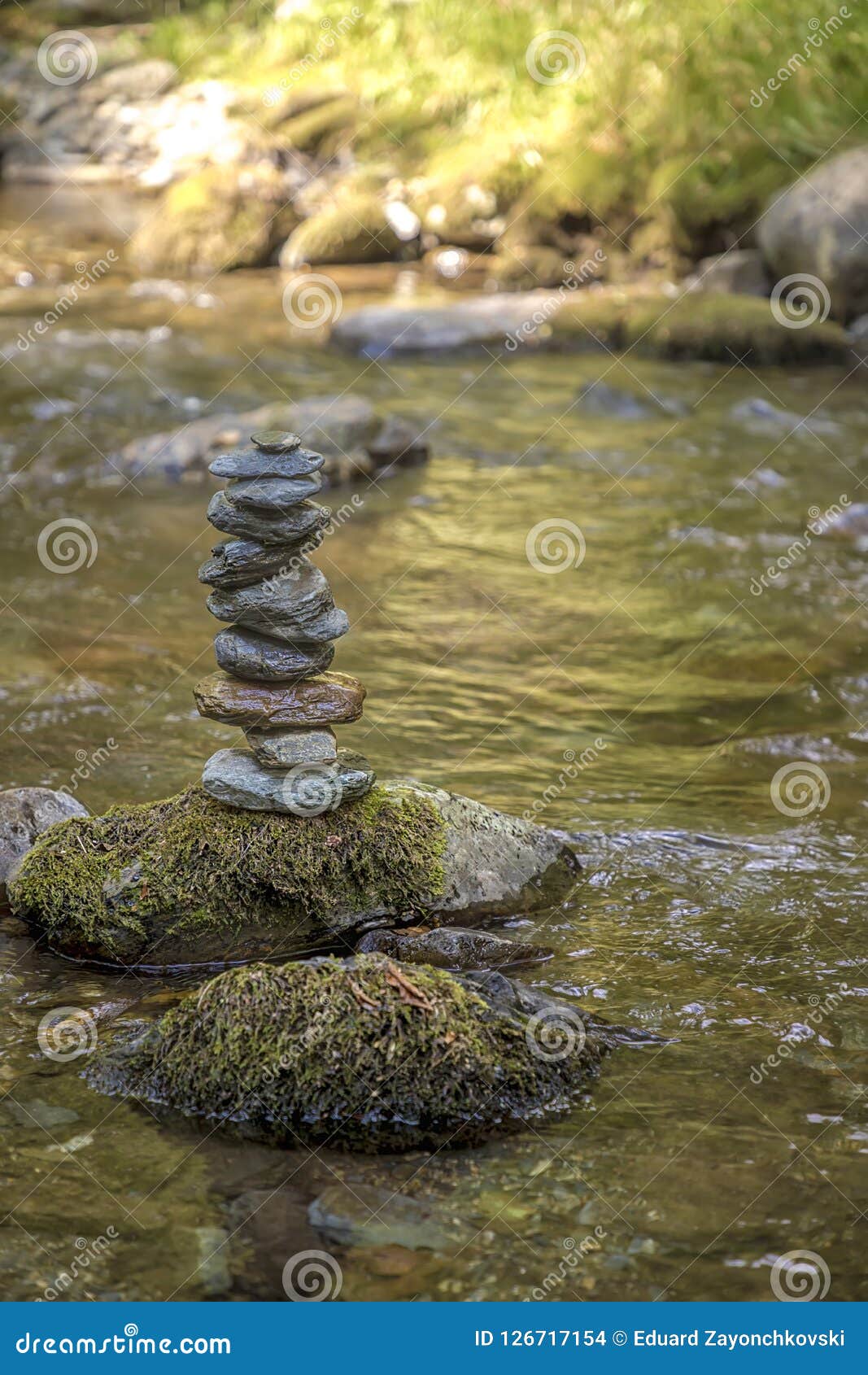 Zen Balancing Pebbles from River Stones Stack. Stock Photo - Image of ...