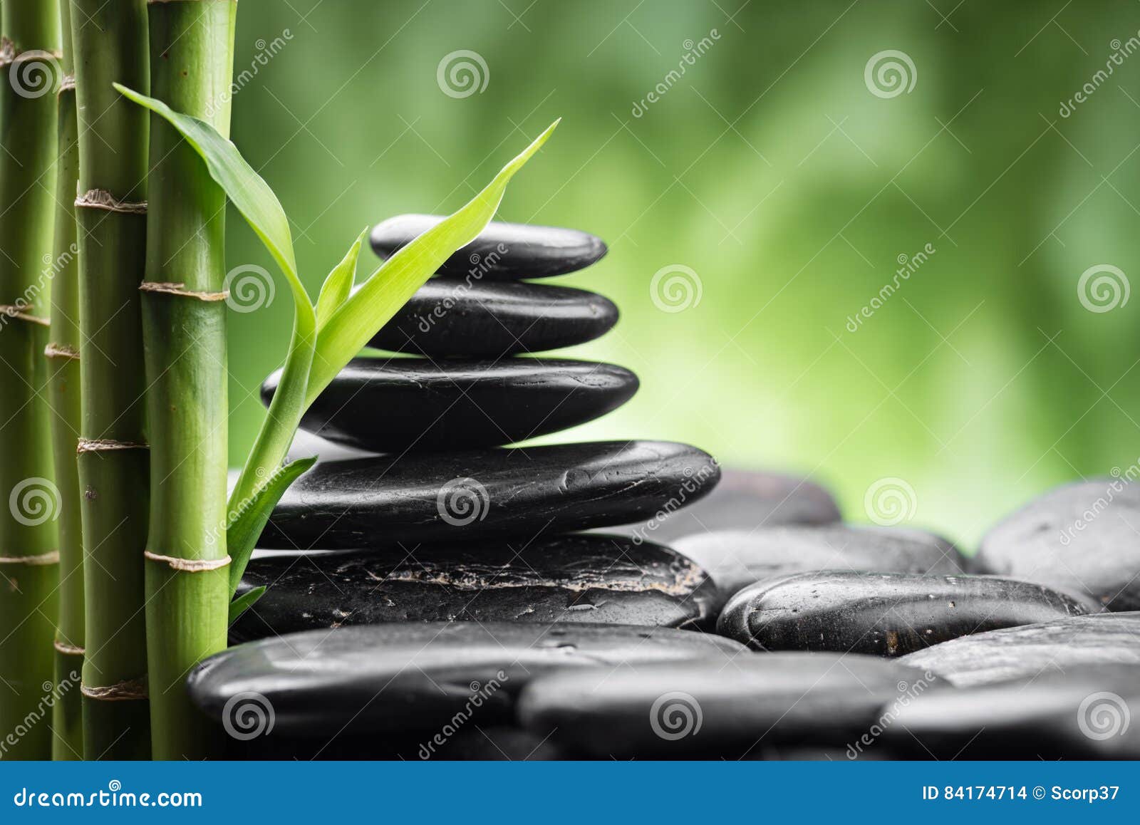 Zen Basalt Stones and Bamboo Stock Photo - Image of closeup, heap: 84174714