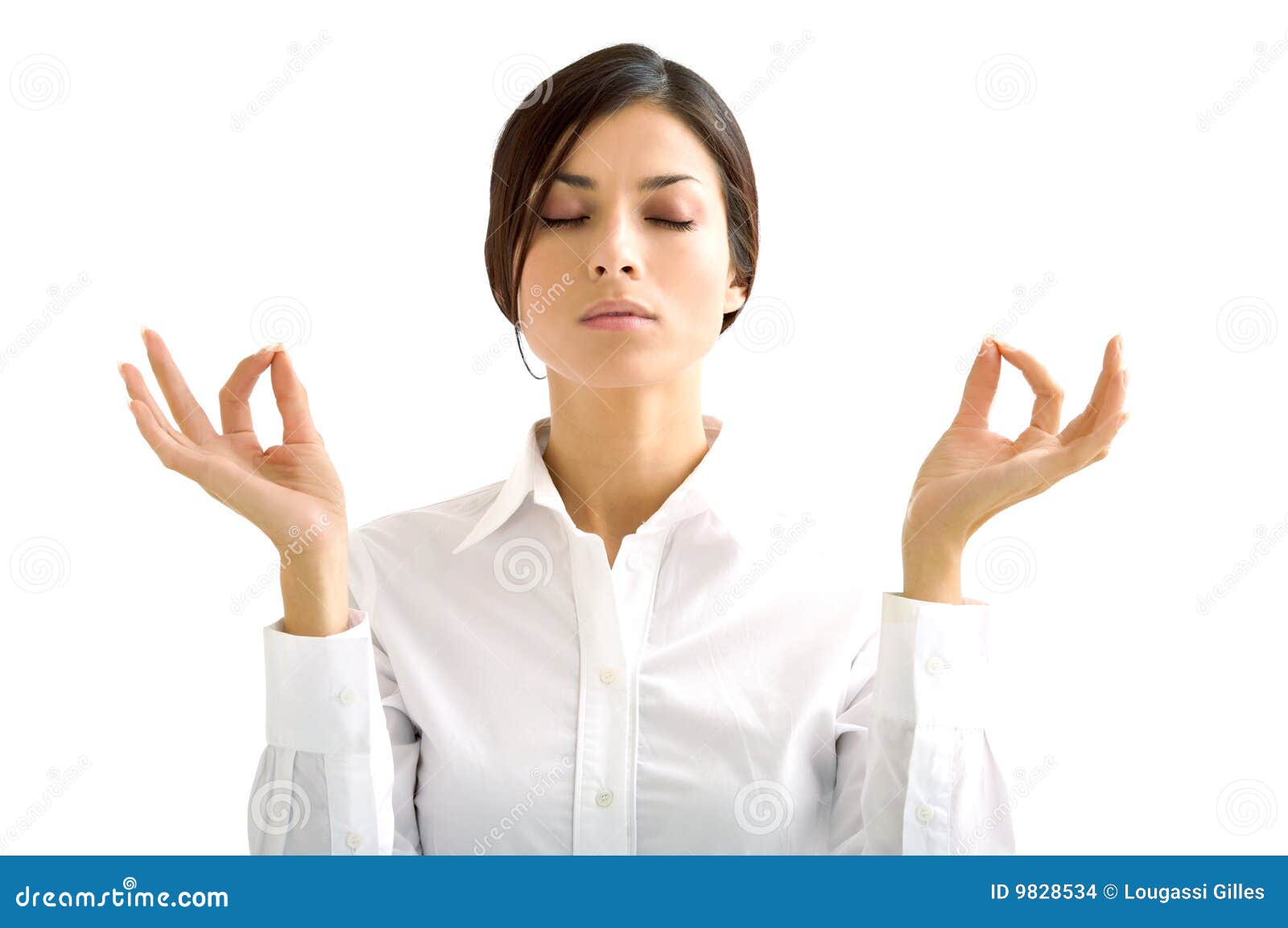 Zen Beautiful Girl Portrait Stock Photo - Image of brunette, delighted ...