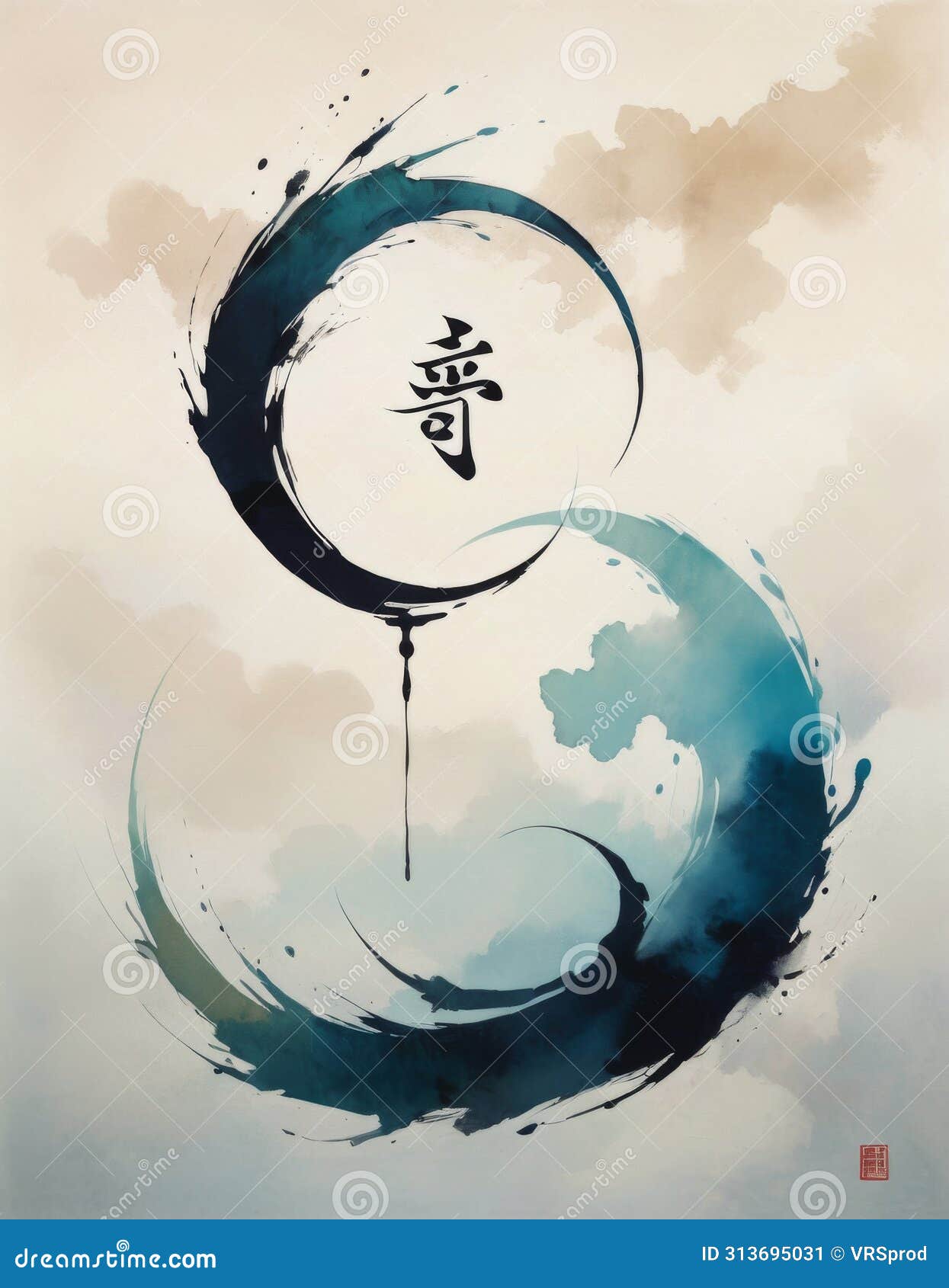 Zen Calligraphy Harmony stock image. Image of style - 313695031