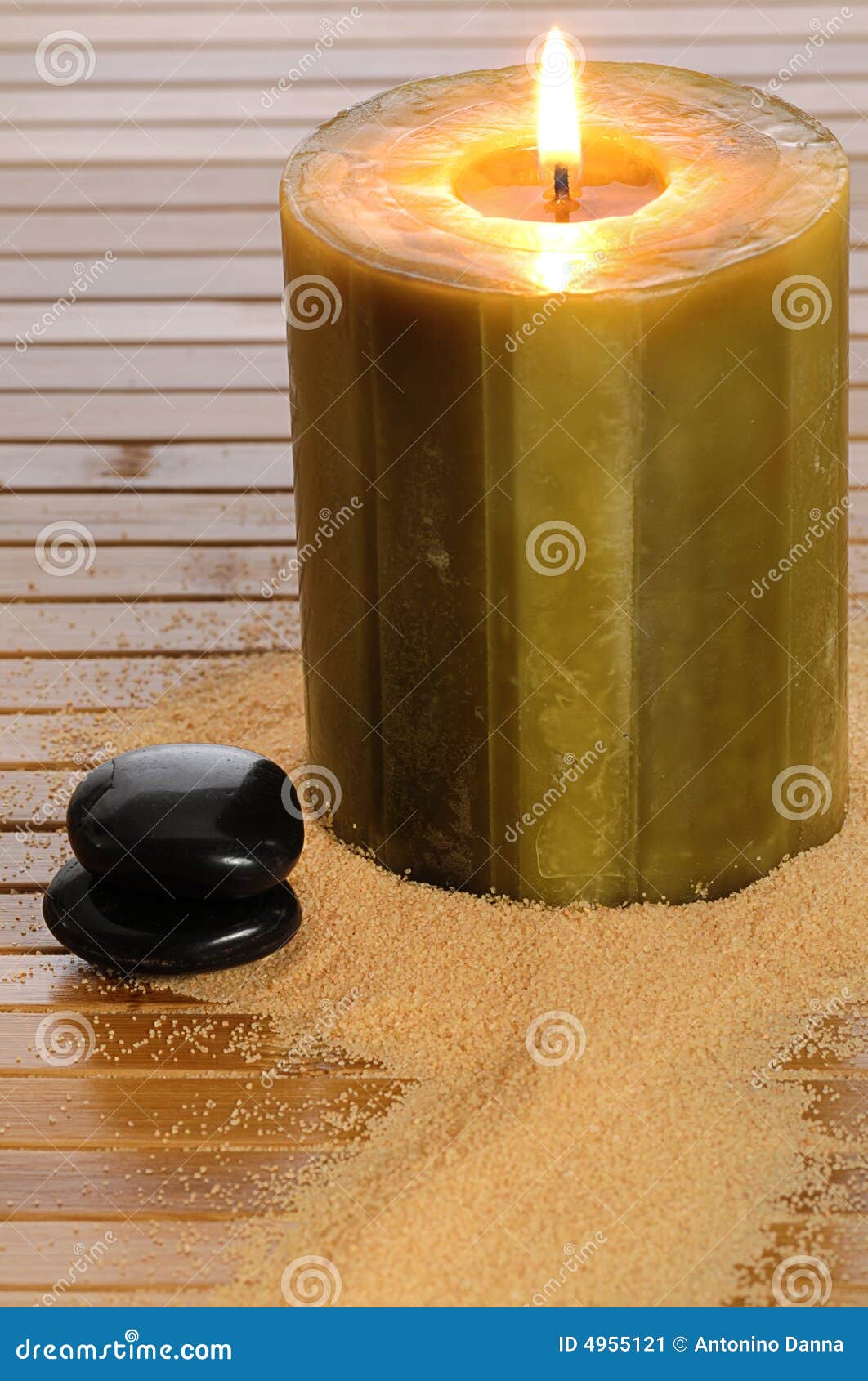 Zen candle and black stone stock image. Image of life - 4955121