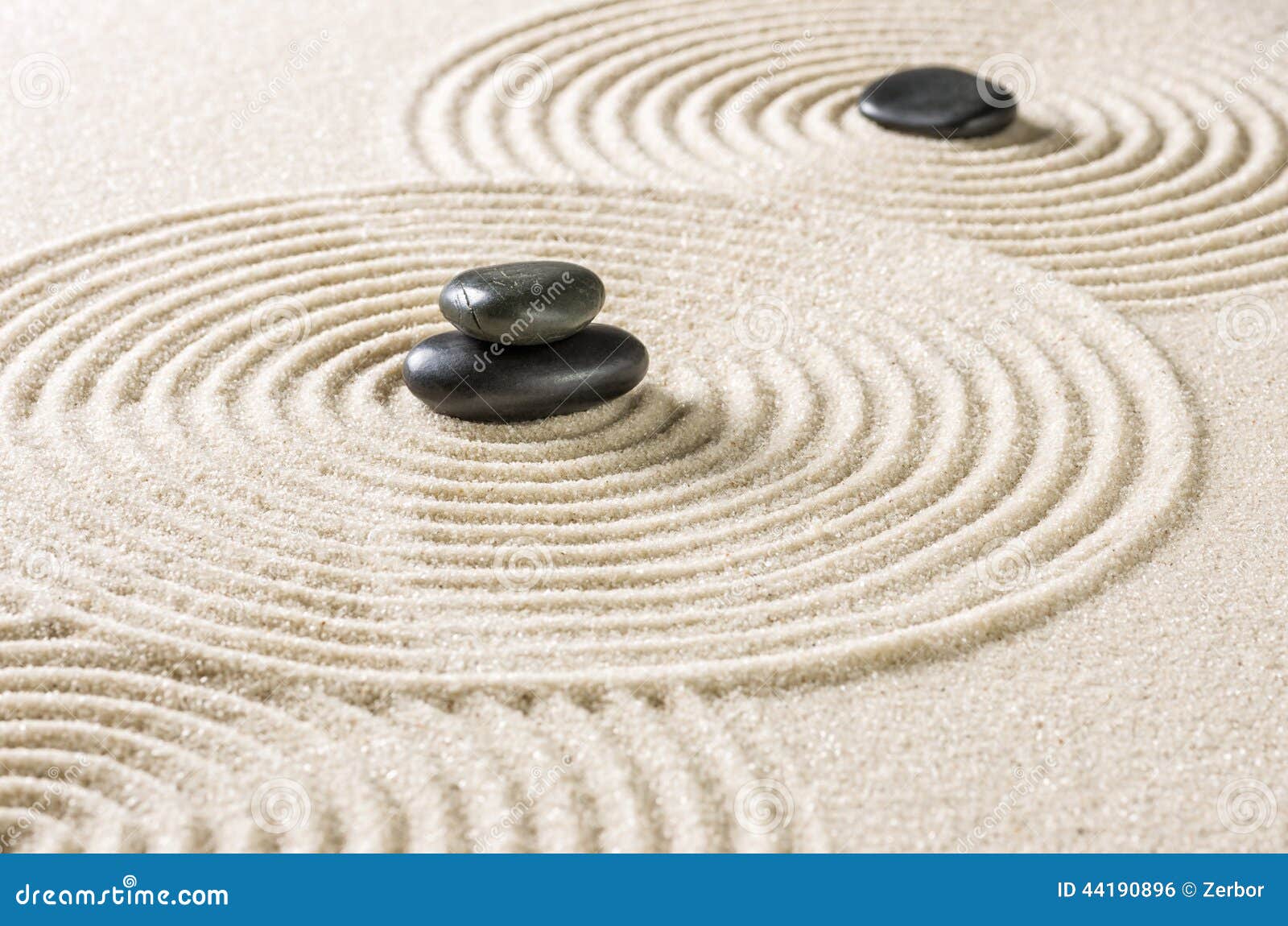 A Zen Garden with Black Pebbles Stock Photo - Image of meditate, raked ...