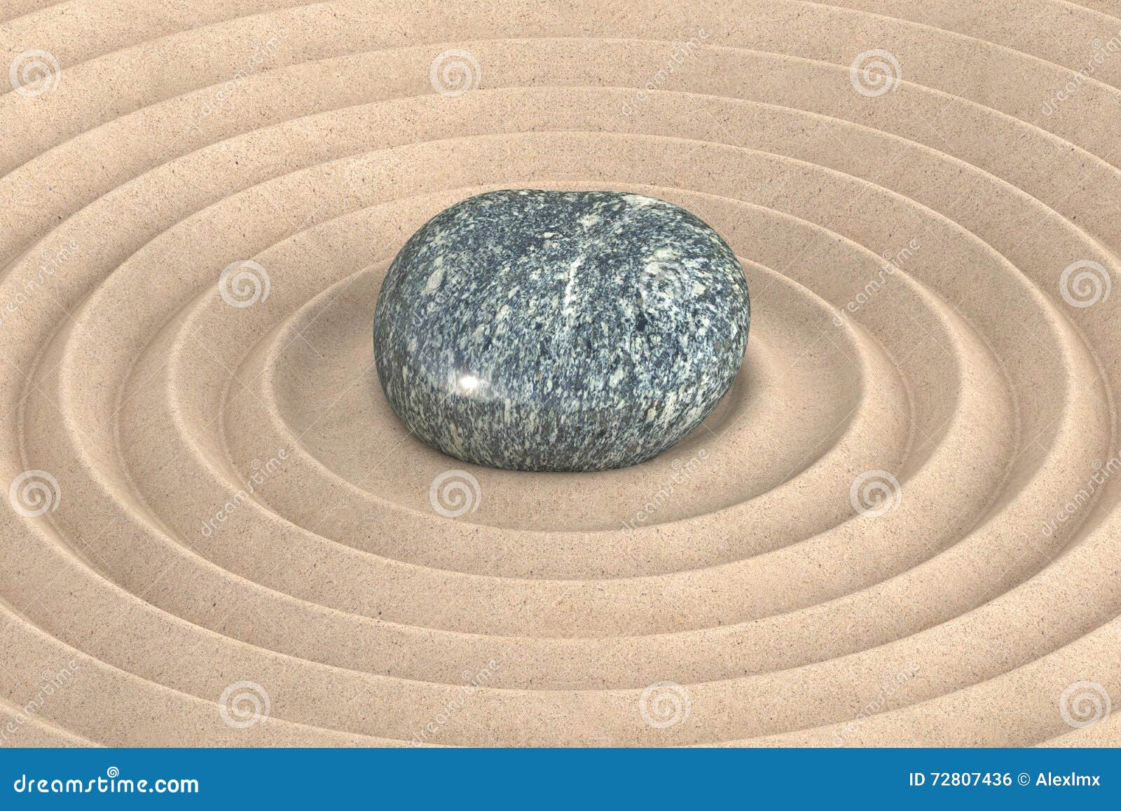 Zen garden, 3D rendering stock illustration. Illustration of ...