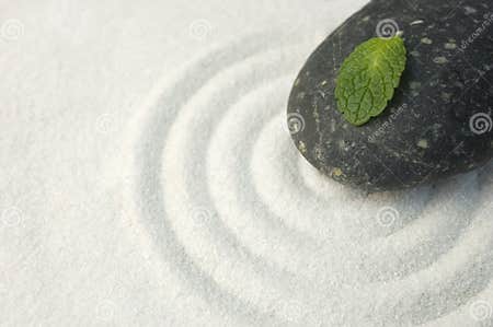 Zen garden with green leaf stock photo. Image of relaxation - 4006090