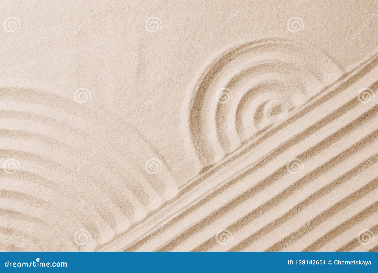 Zen Garden Pattern on Sand As Background, Top View Stock Image - Image ...