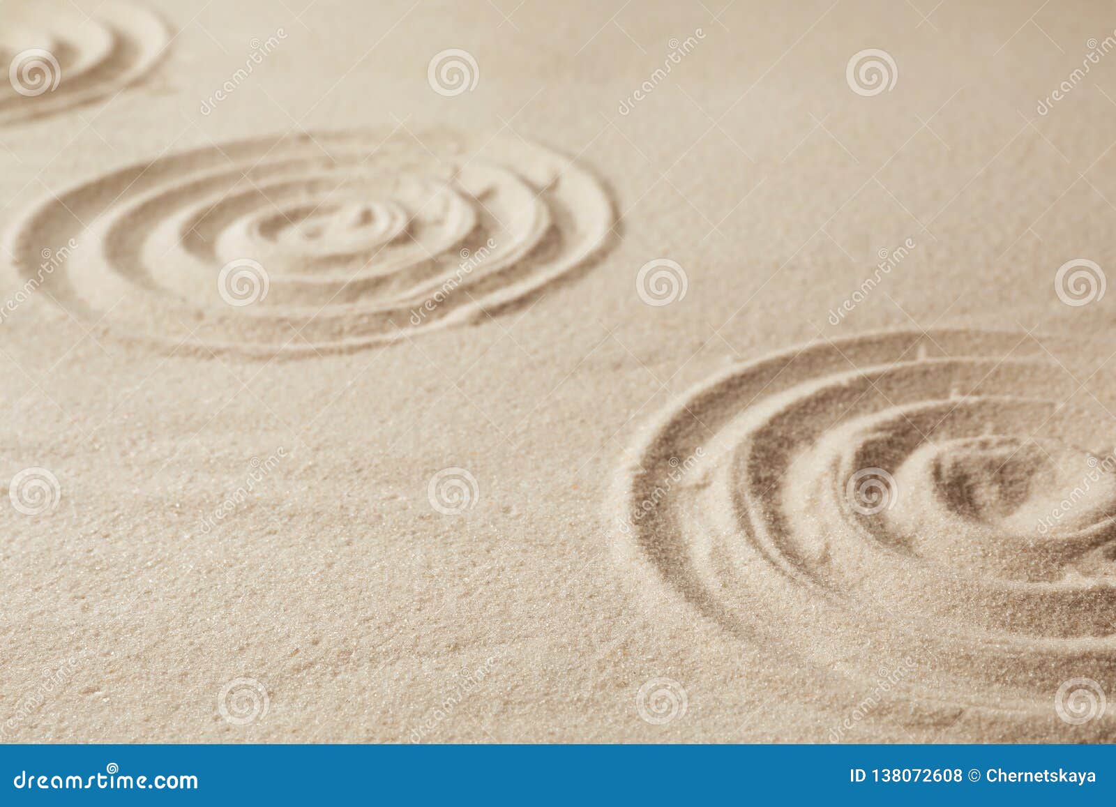 Zen Garden Pattern on Sand. Stock Photo - Image of oriental, sand ...