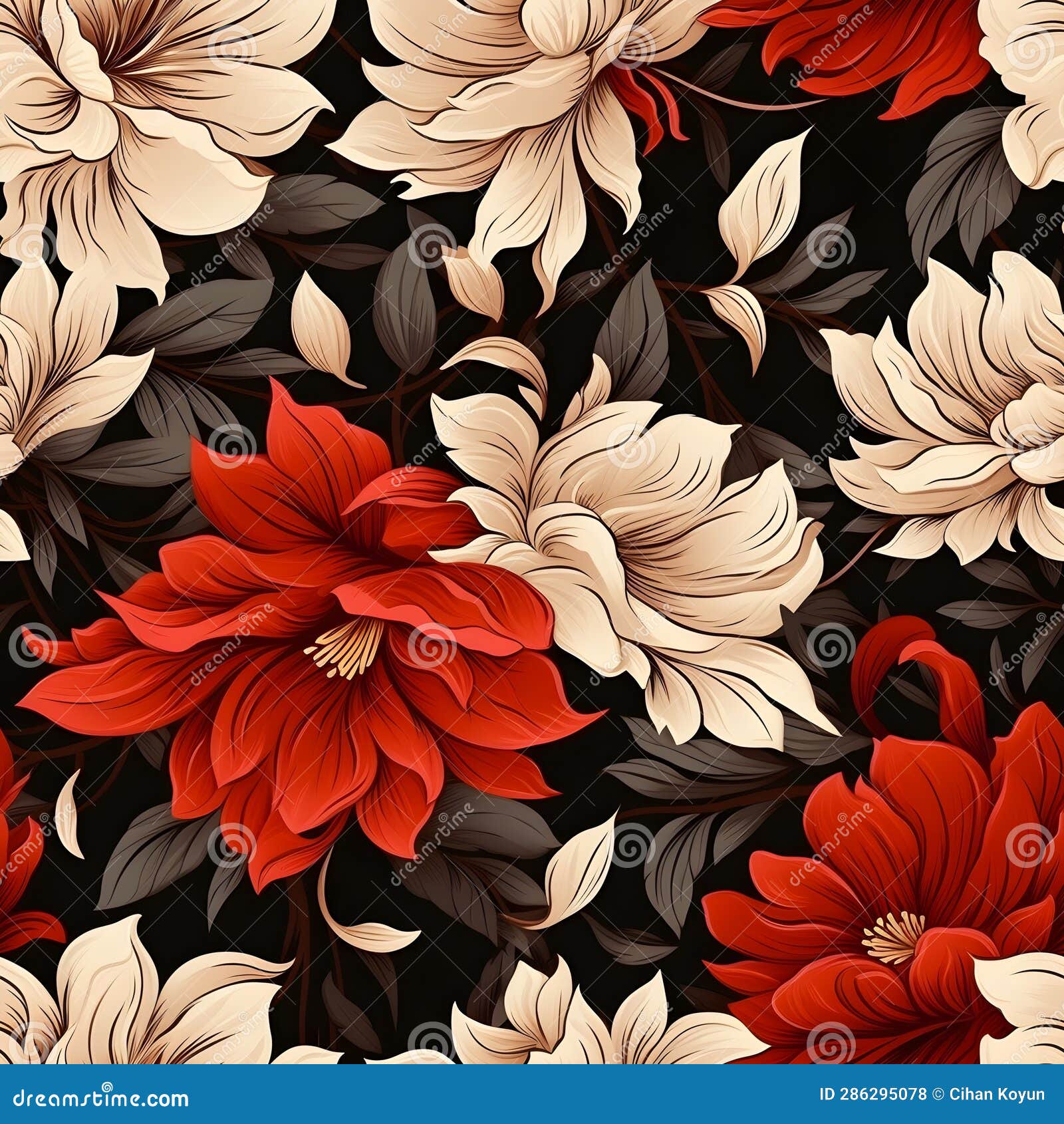 Zen Garden Seamless Botanical Illustration Stock Illustration ...