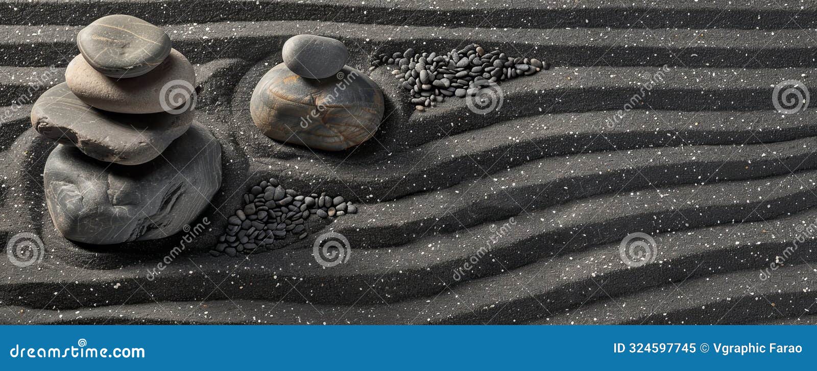 Zen Garden: Stacked Black Stones On Rippling Water Surface In Nature ...