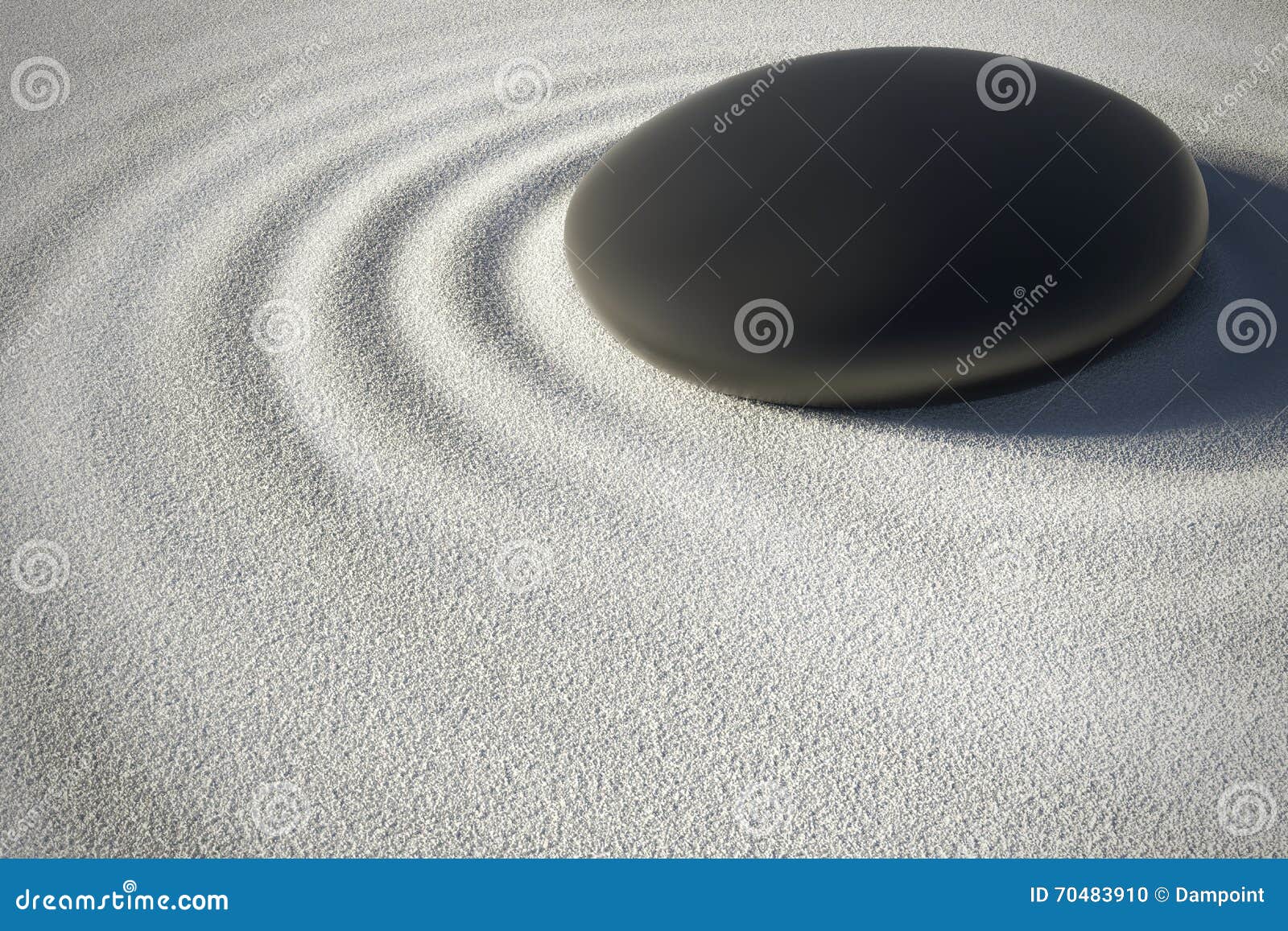 Zen Garden with a Stone and His Harmony Waves Stock Photo - Image of ...