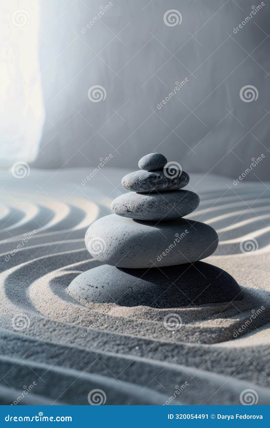 Zen Garden Stones Balance and Tranquility in Sand Waves Stock ...