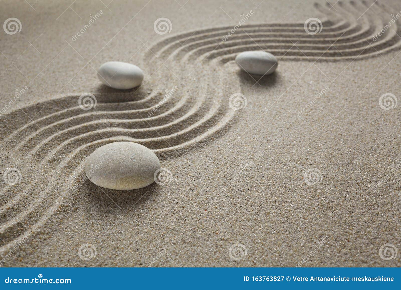 Zen Garden Stones in Light Sand for Relaxation and Concentration during ...