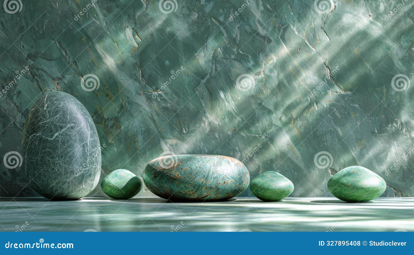 Zen Garden Stones with Marbled Texture - Generative Ai Stock ...