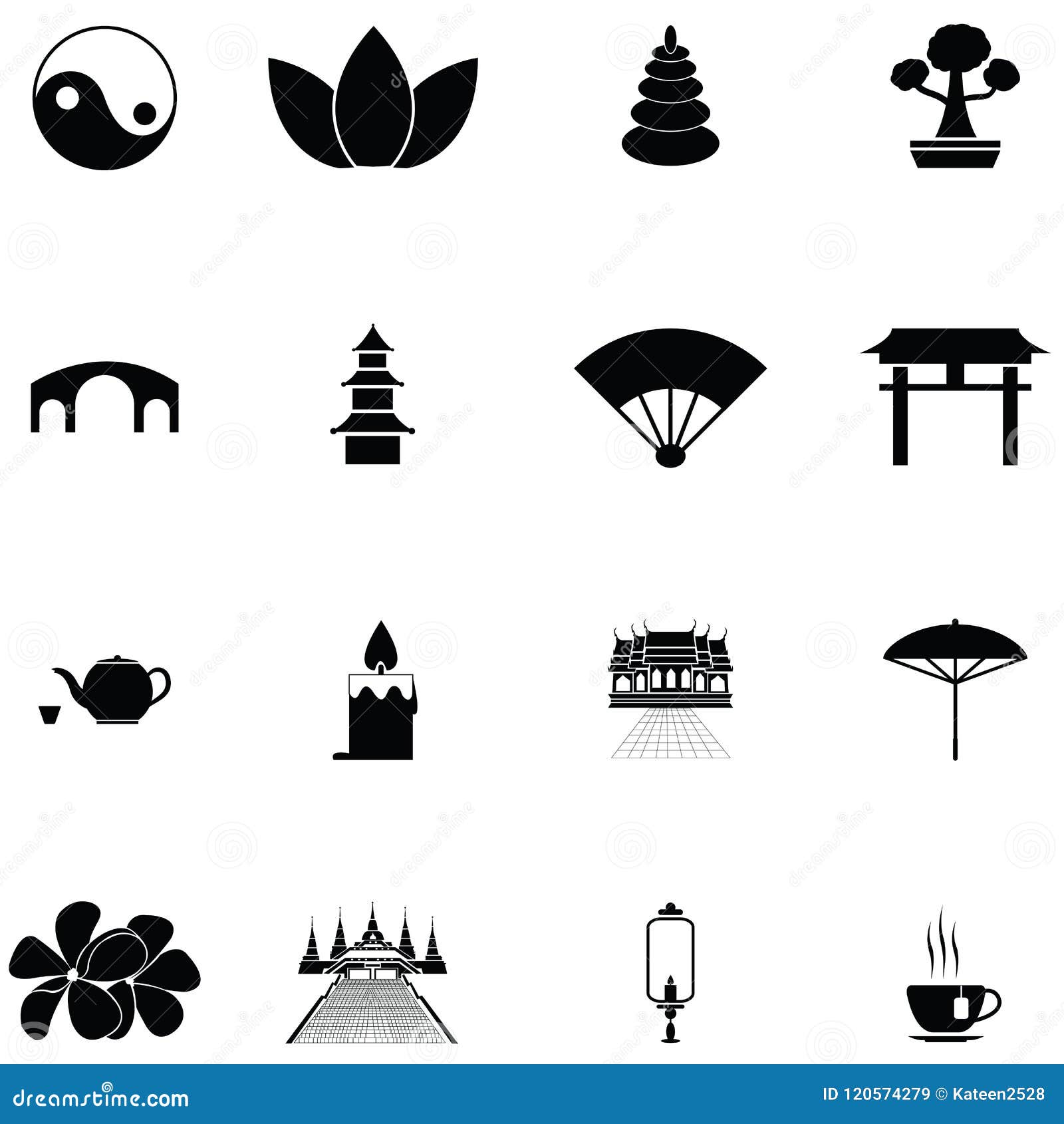 Zen icon set stock vector. Illustration of meditation - 120574279