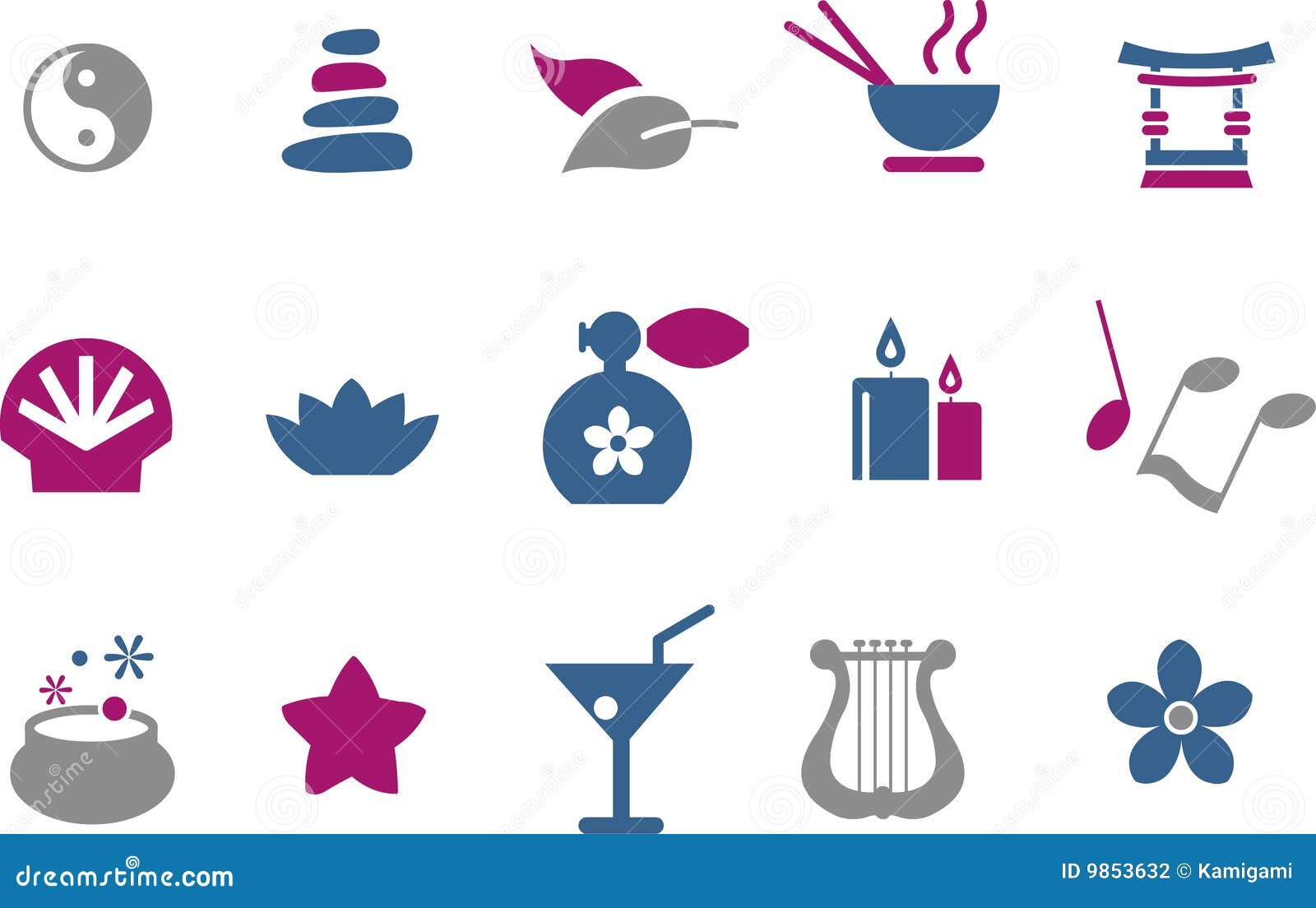 Zen Icon Set stock vector. Illustration of freshness, beauty - 9853632
