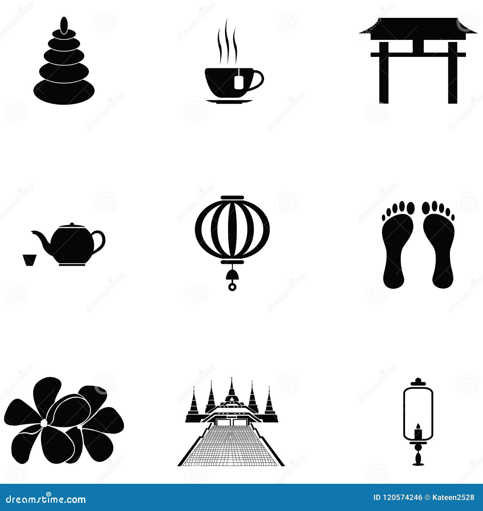Zen icon set stock vector. Illustration of vector, japanese - 120574246