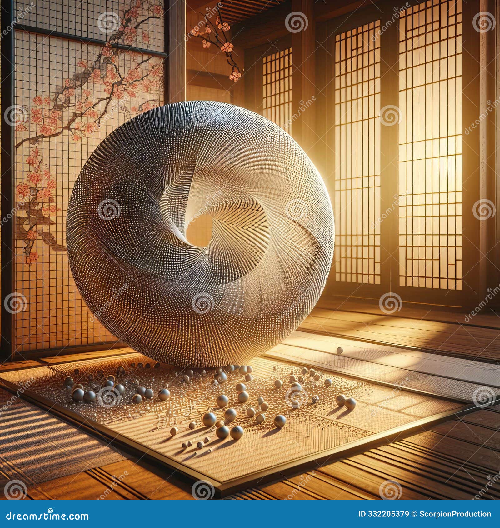 Zen-inspired Abstract Sculpture in Traditional Setting Stock Image ...