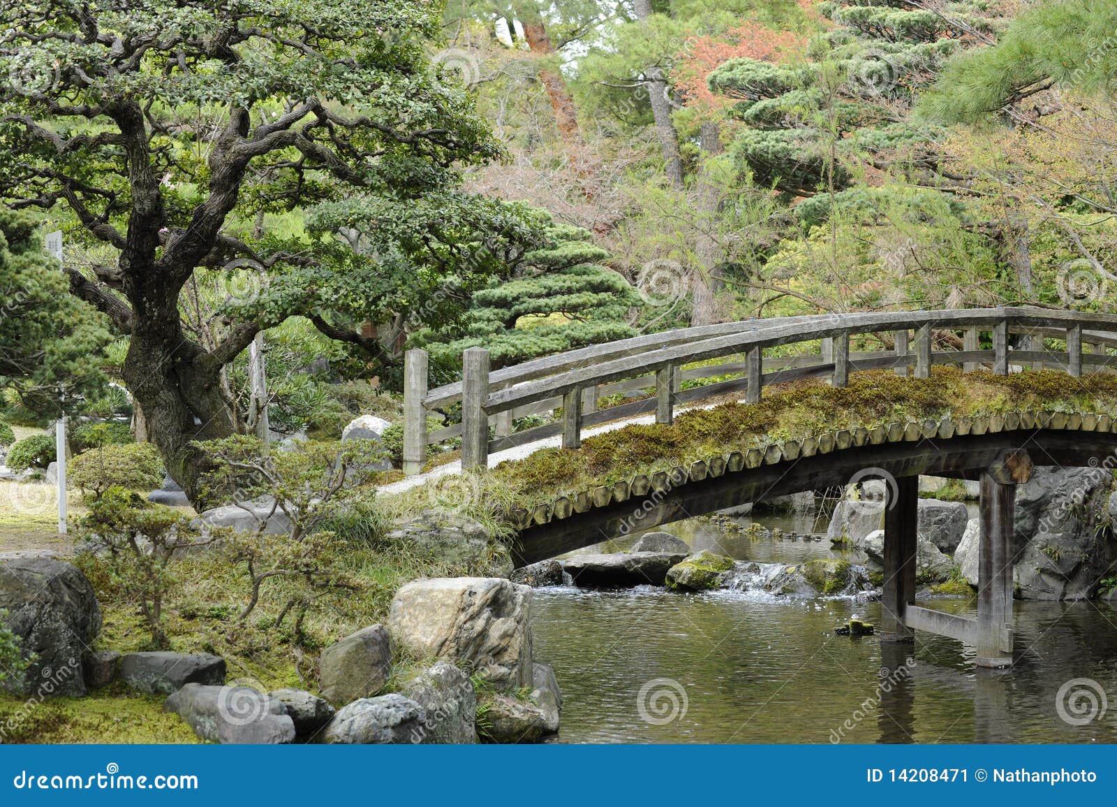 Zen-like Japanese Bridge, Peace and Tranquility Stock Image - Image of ...