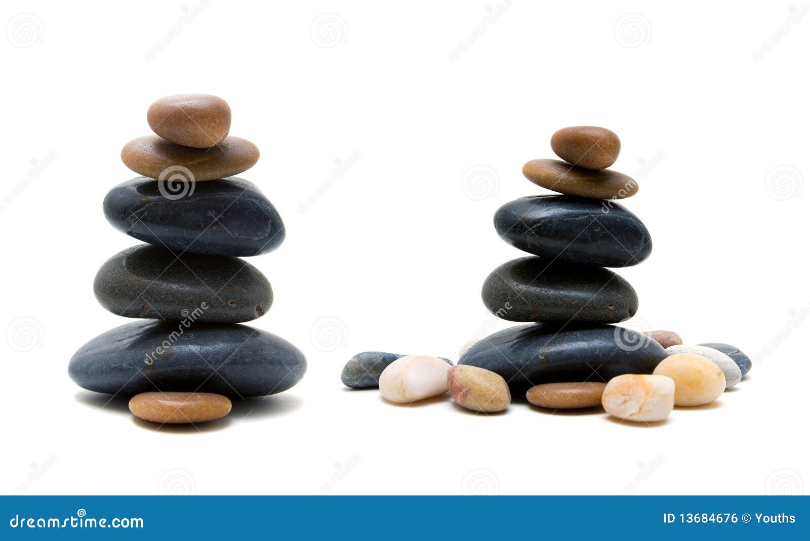 Zen Like Stones Isolated on White Background Stock Photo - Image of ...