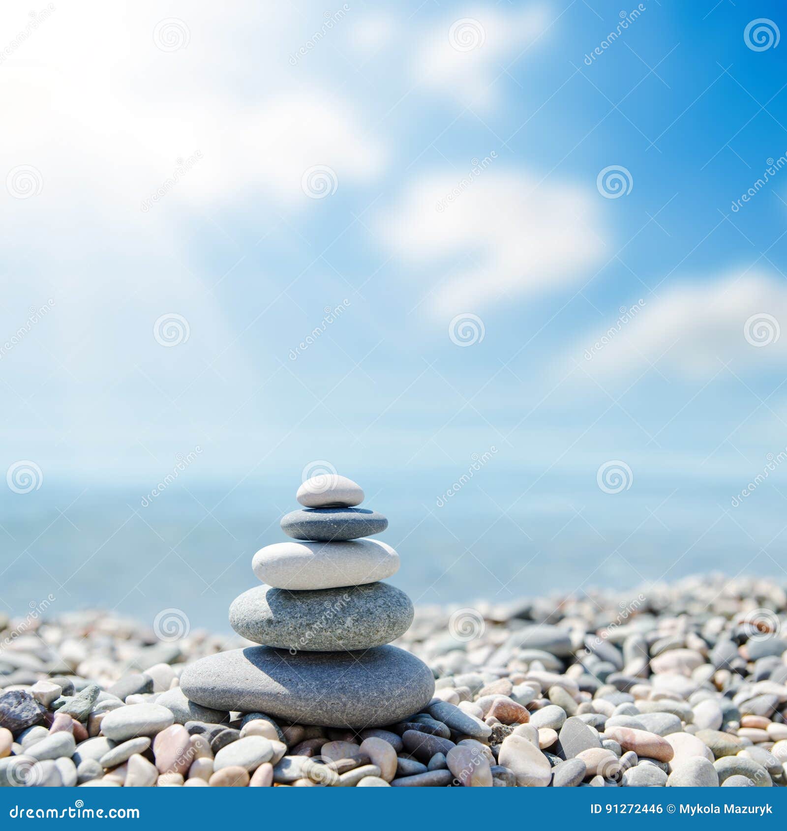 Zen-like Stones on Beach Under Sun Stock Photo - Image of summer, heap ...