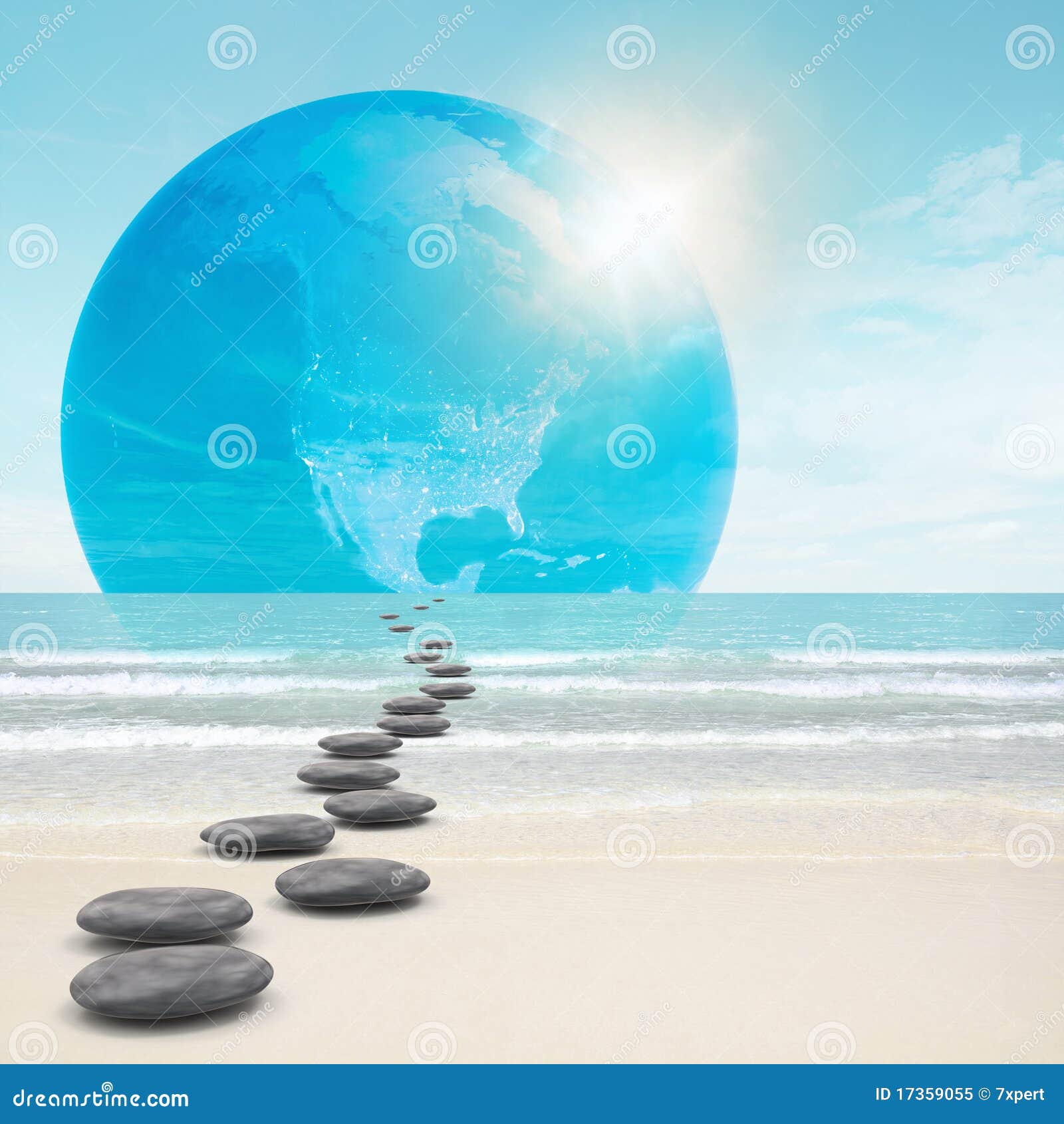 Zen-like Stones Road To Earth Stock Illustration - Illustration of like ...
