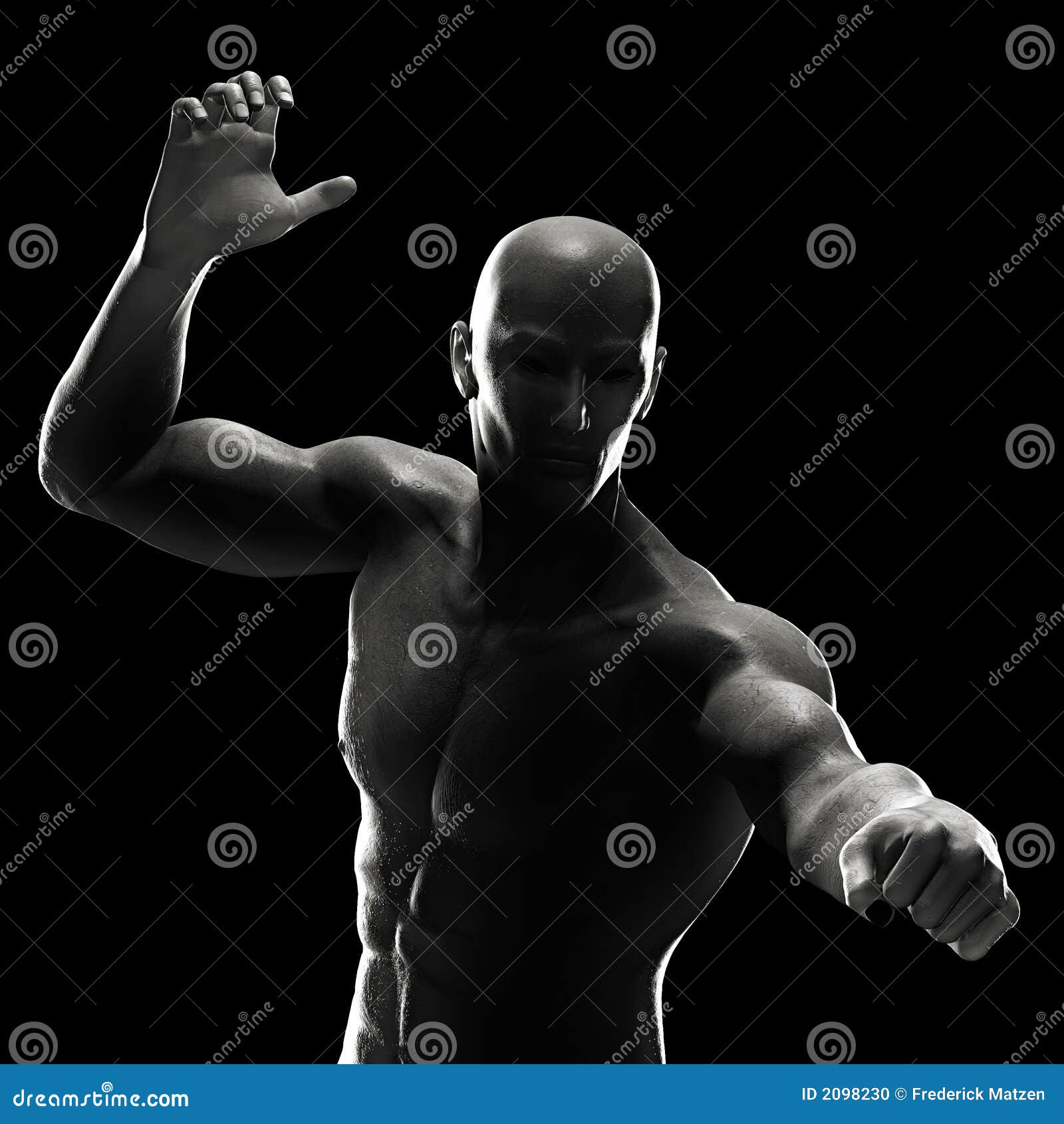Zen Male #8 BW stock illustration. Illustration of triceps - 2098230