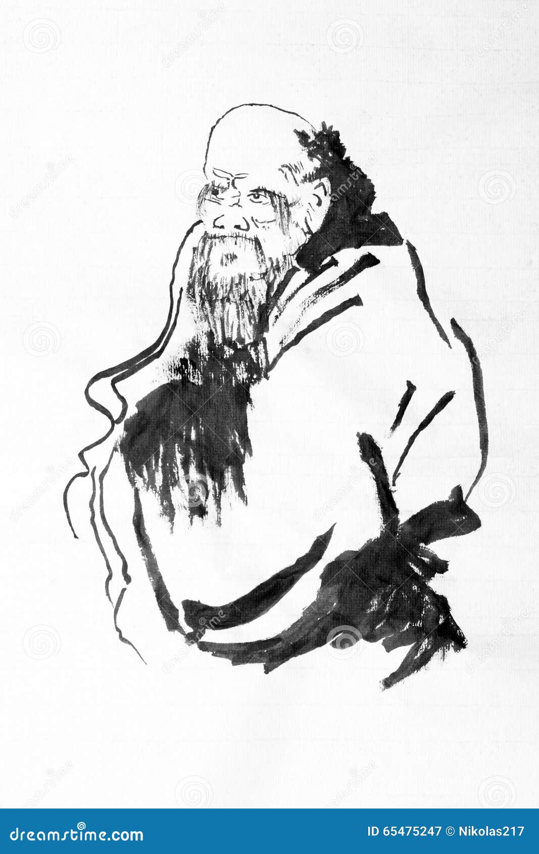 Zen monk stock illustration. Illustration of lunar, poverty - 65475247