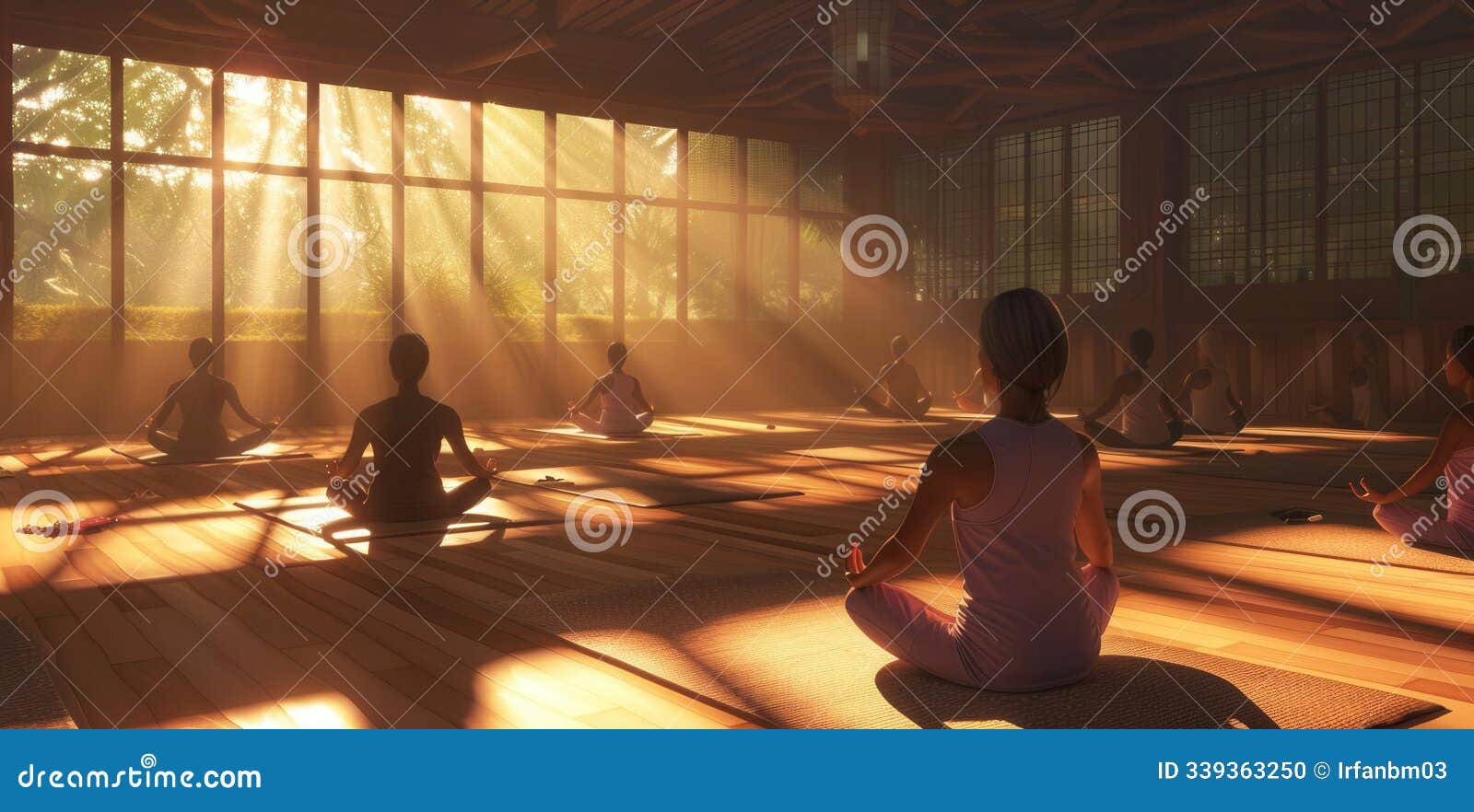 Zen in Motion. Peaceful Yoga Class Concept Stock Illustration ...