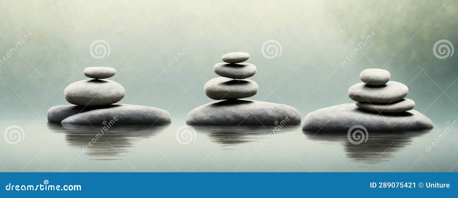 Zen Path of Stones in Widescreen Stock Illustration - Illustration of ...