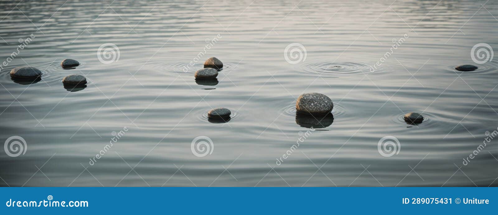Zen Path of Stones in Widescreen Stock Illustration - Illustration of ...
