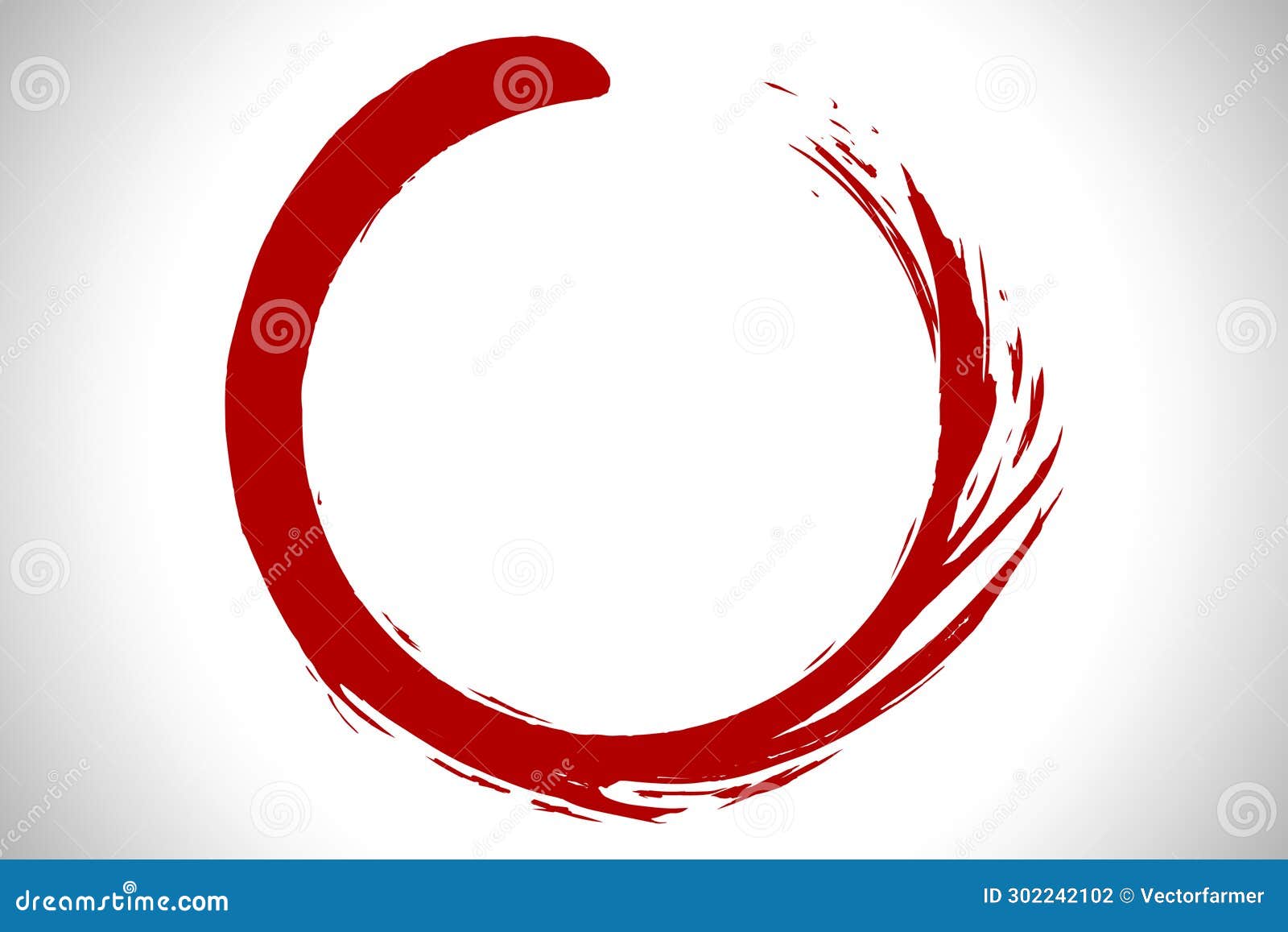 Zen Red Blood Circle Art Brush Stroke Vector Stock Vector ...