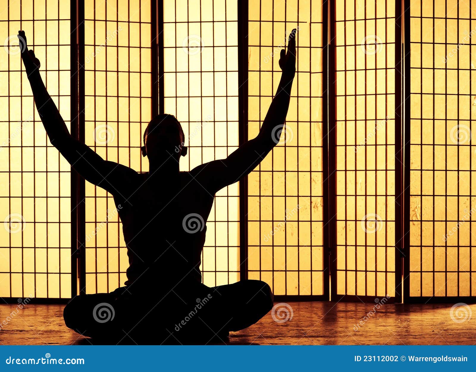 Zen relaxation stock photo. Image of silhouette, sitting - 23112002
