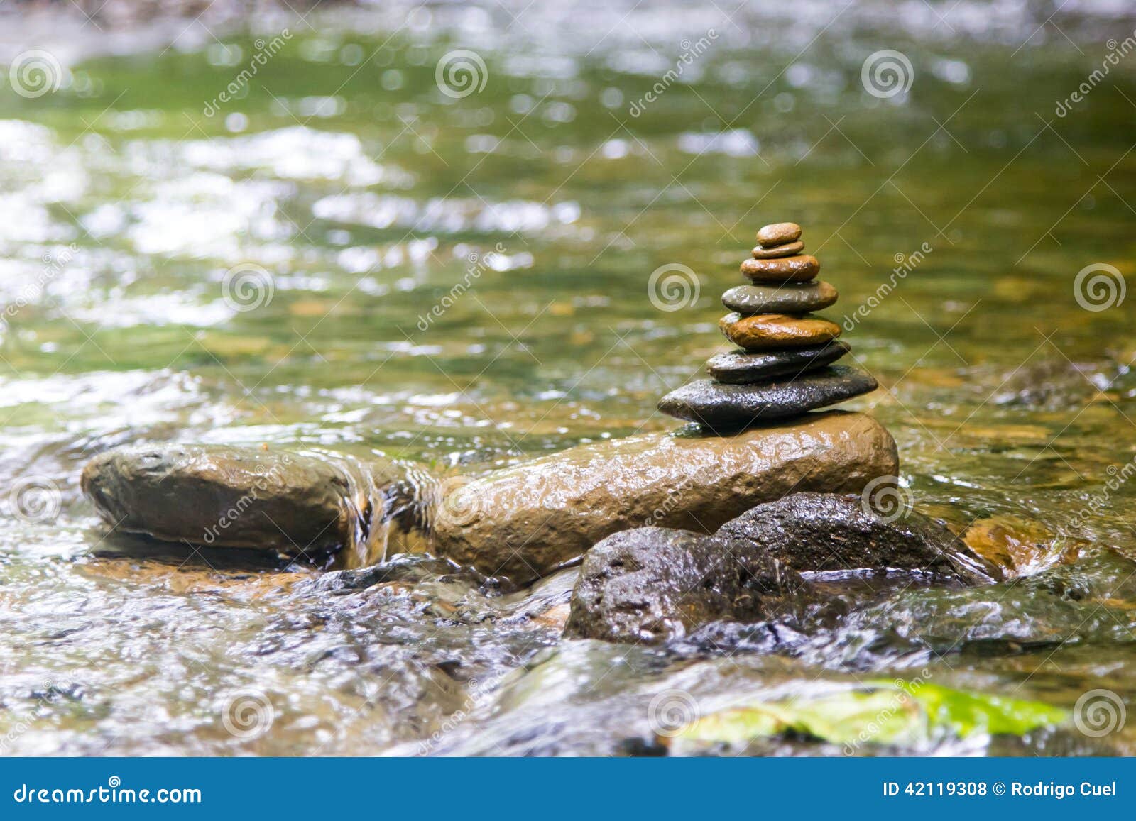 Zen river rock pile stock photo. Image of pebble, harmony - 42119308
