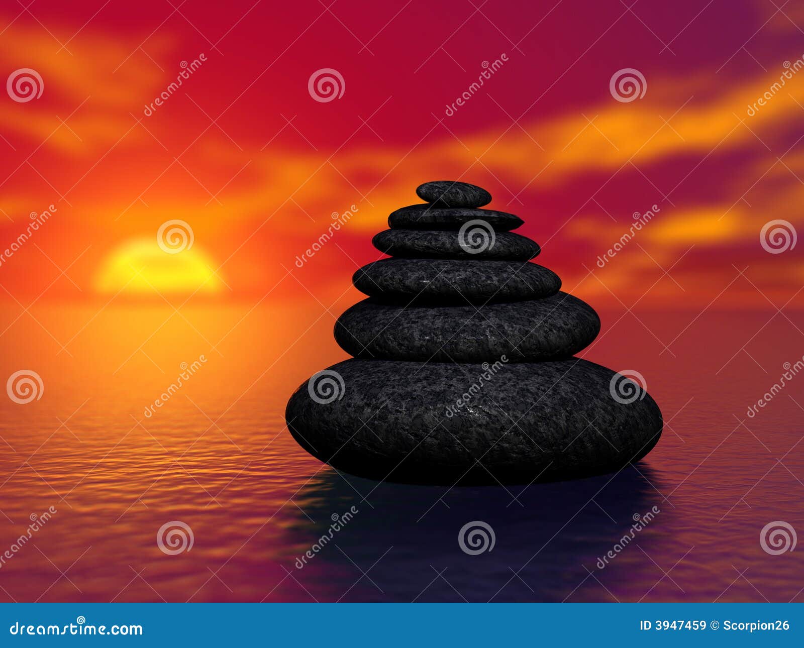 Zen Rocks stock illustration. Illustration of calm, stack - 3947459