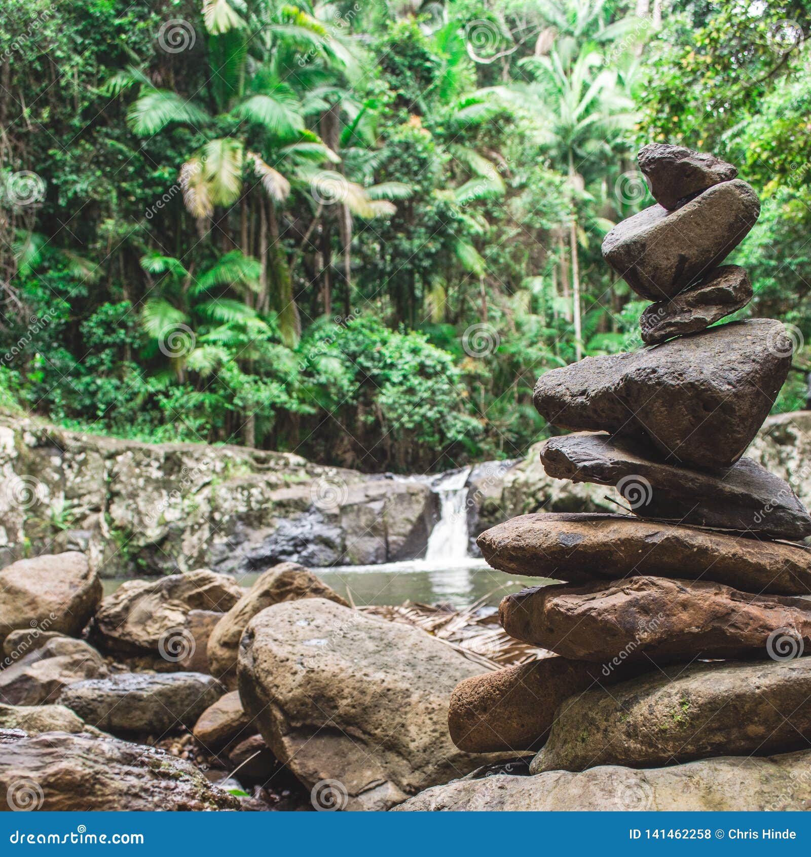 Zen rocks stack stock photo. Image of stream, fishing - 141462258