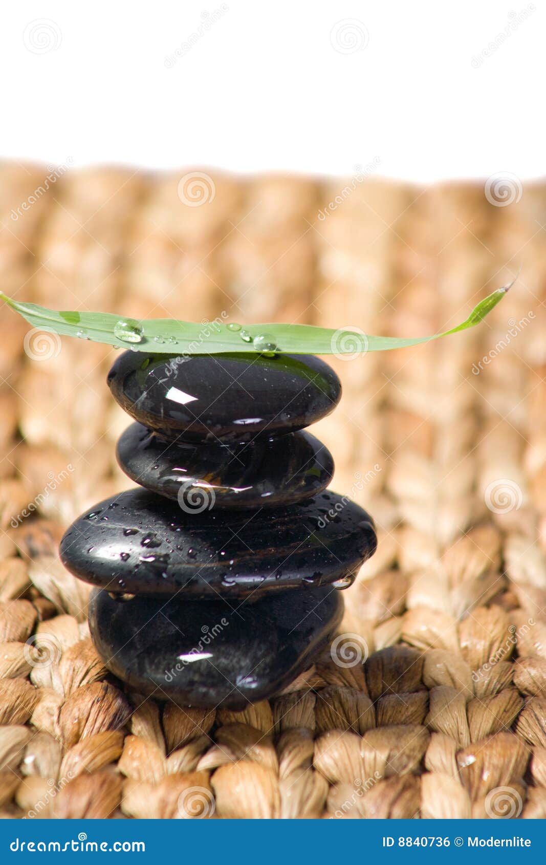 Zen Rocks Stacked with a Leaf Stock Photo - Image of isolated, flora ...